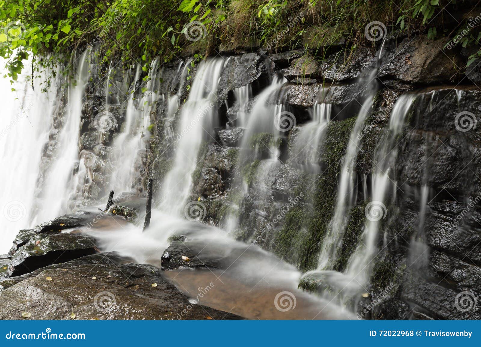 Waterfall at dam stock photo. Image of natural, leaf - 72022968