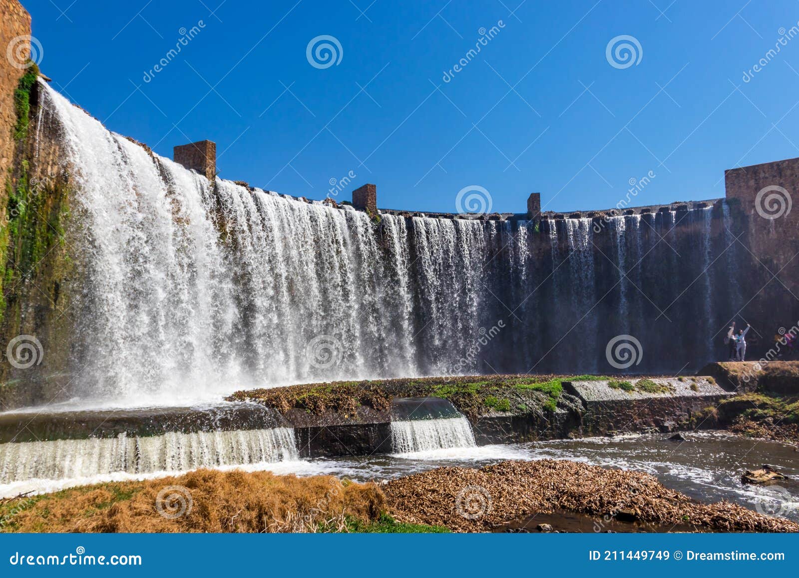 Waterfall at a dam stock image. Image of power, hydroelectric - 211449749