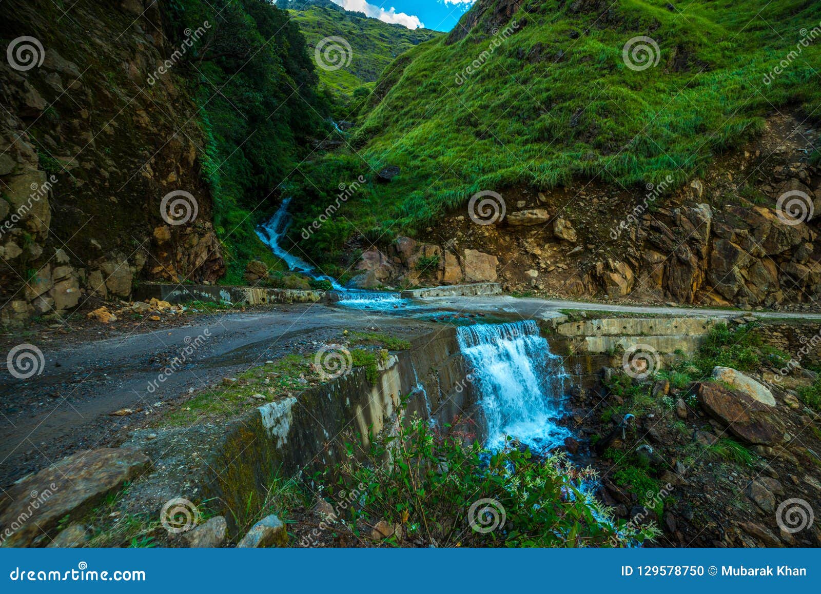 Waterfall in Darma Valley in Himalayas Stock Photo - Image of landscape ...