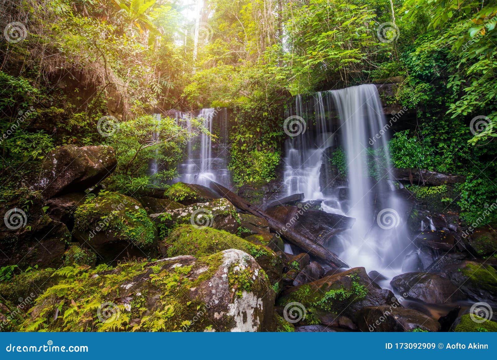 Waterfall in the Deep Forest Stock Image - Image of scenic, landscape ...