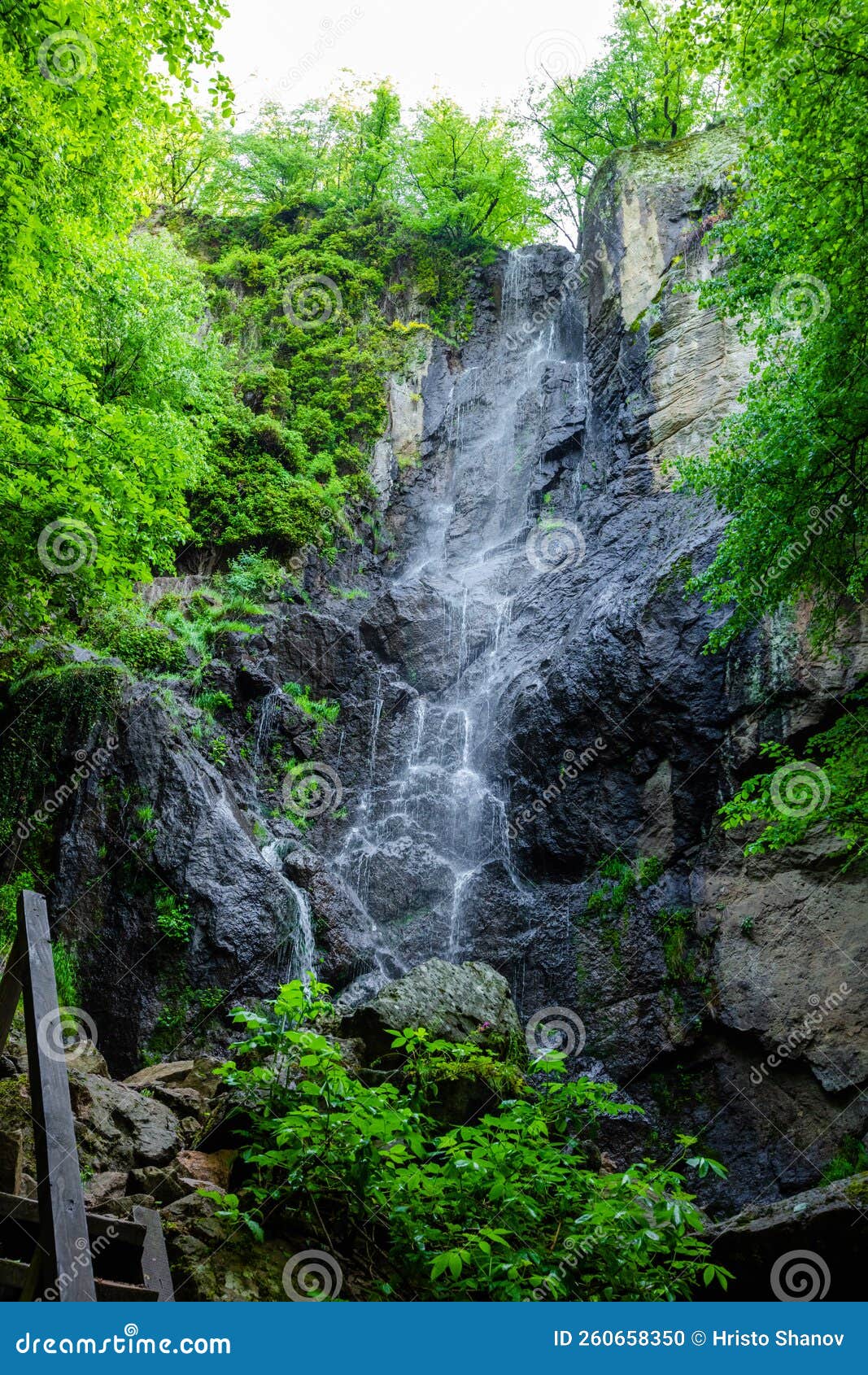 Waterfall in Deep Mountain with Large Rocks in Spring Stock Photo ...