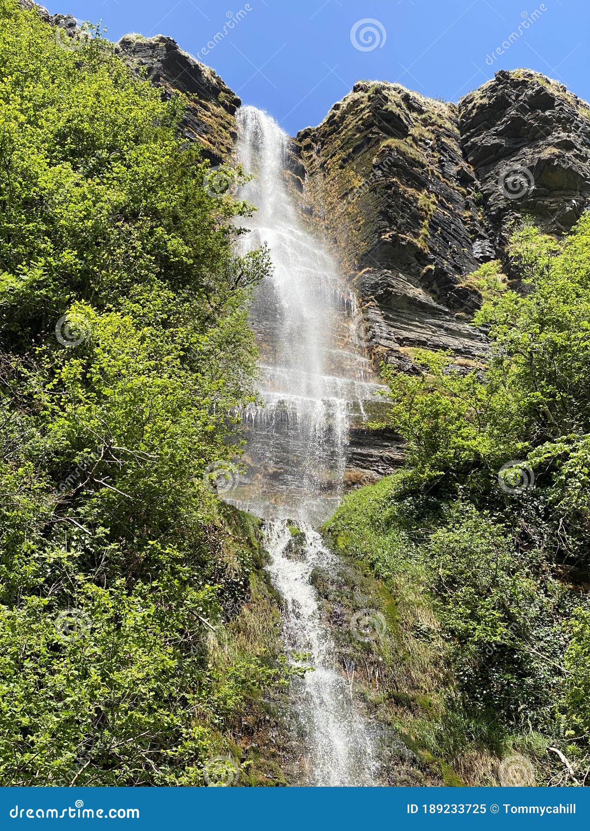 Waterfall Devil`s Chimney stock image. Image of flow - 189233725