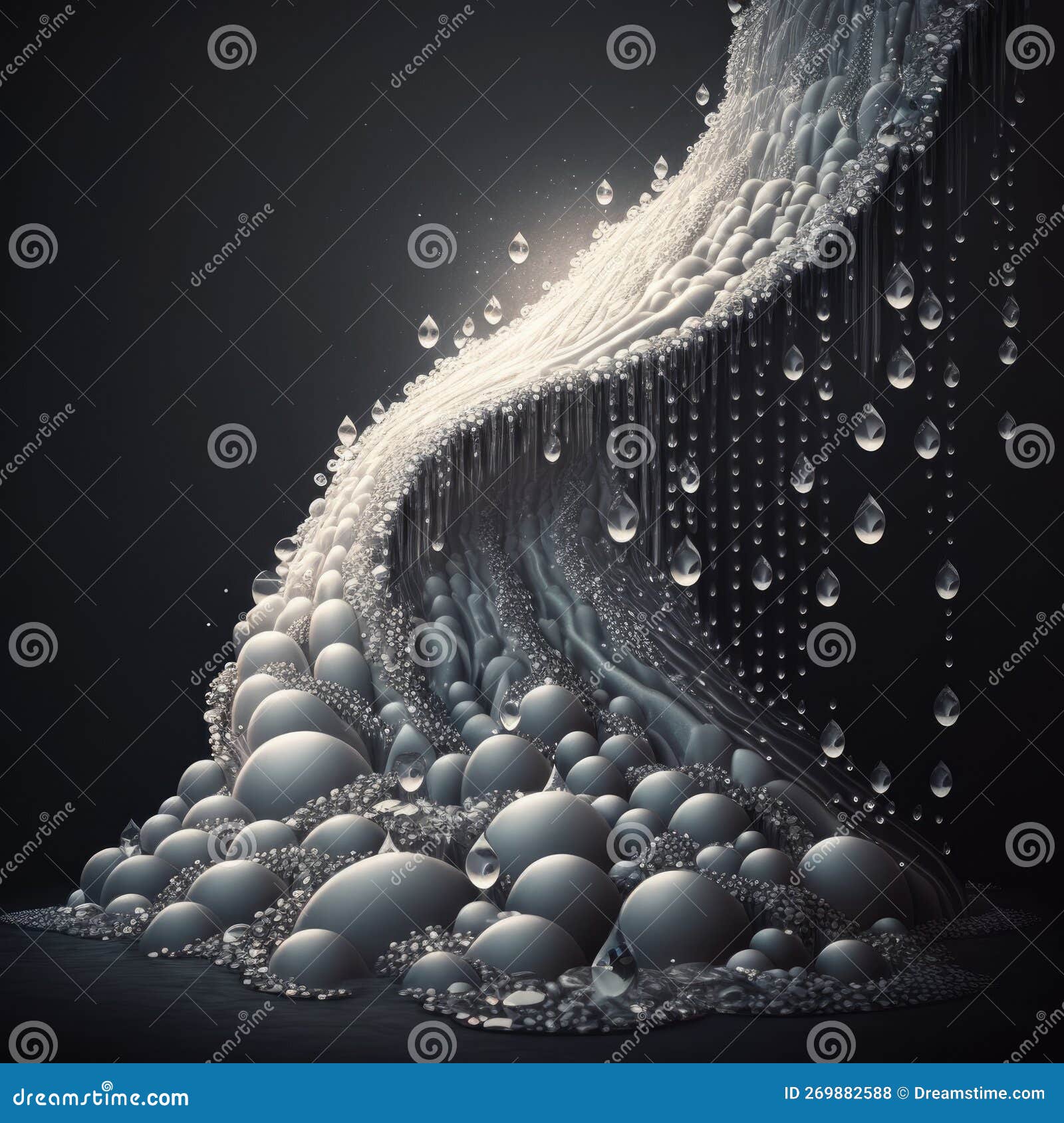 Waterfall of Diamonds and a Path of Pearls Podium, Empty Showcase for ...