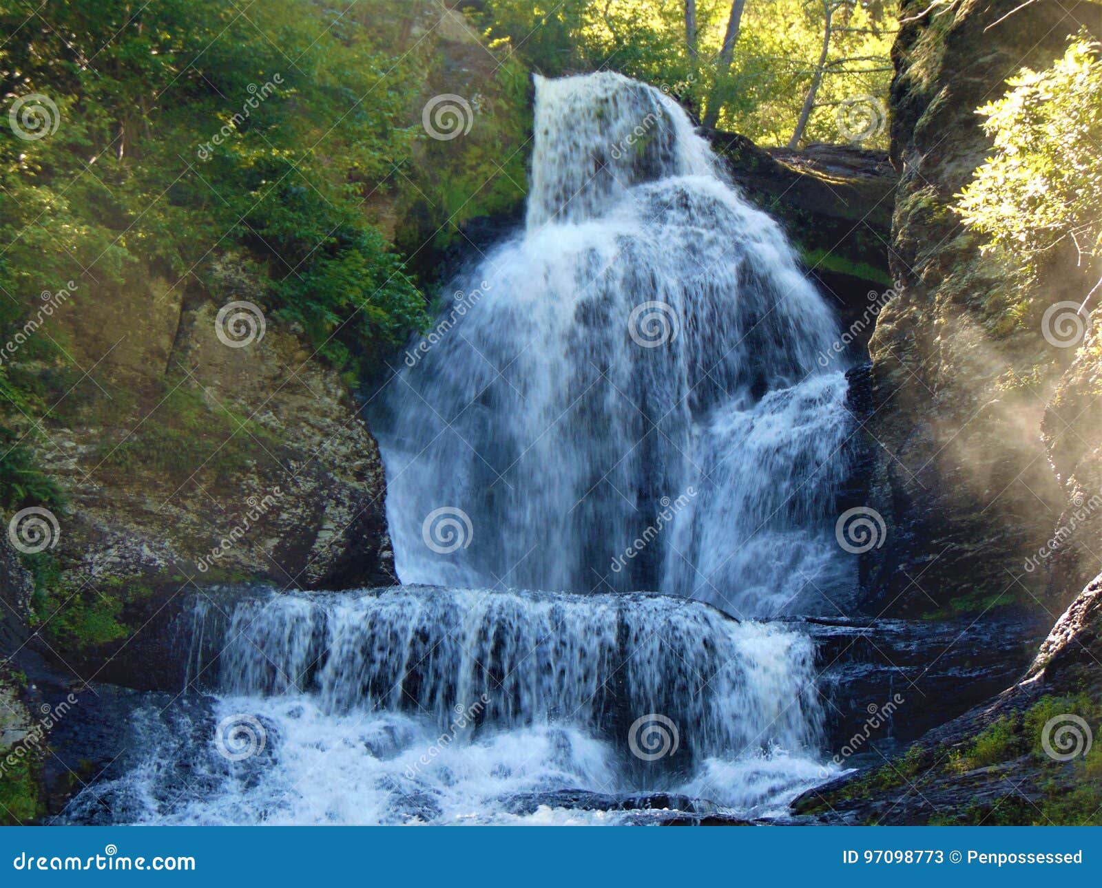 Waterfall stock image. Image of thread, summer, falls - 97098773