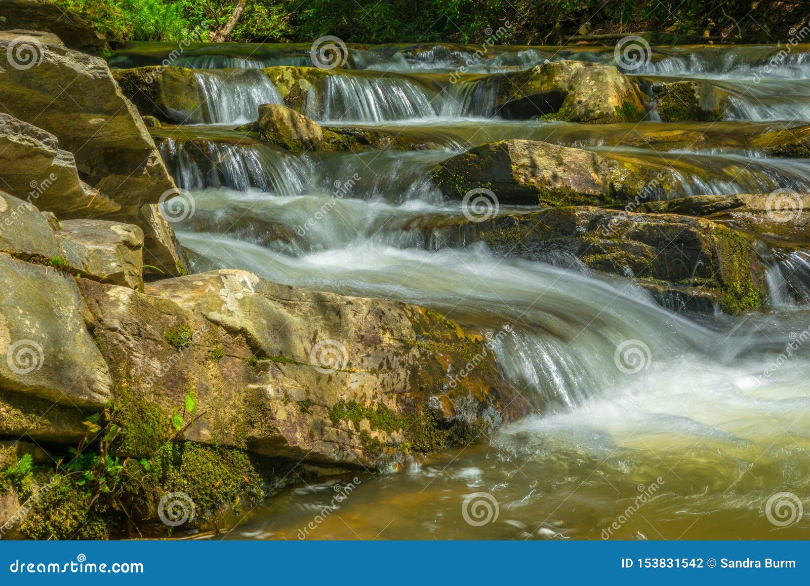 Waterfall Downstream on Rocks and Boulders Stock Photo - Image of ...