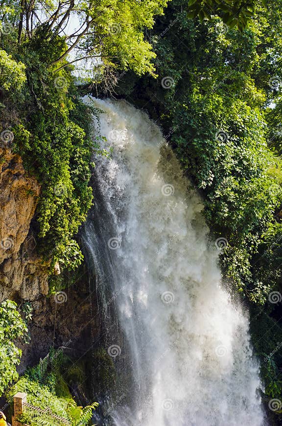 Waterfall. Drop of Water in the River from the Ledge Stock Image ...