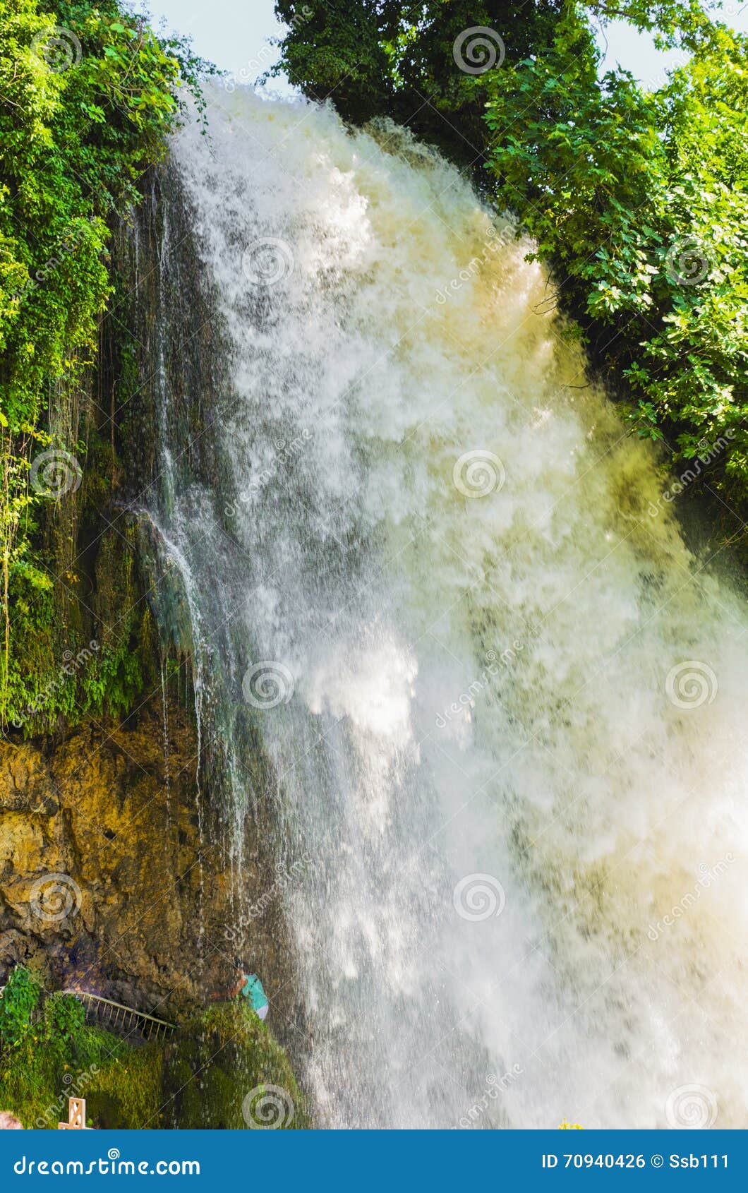 Waterfall. Drop of Water in the River from the Ledge Stock Photo ...
