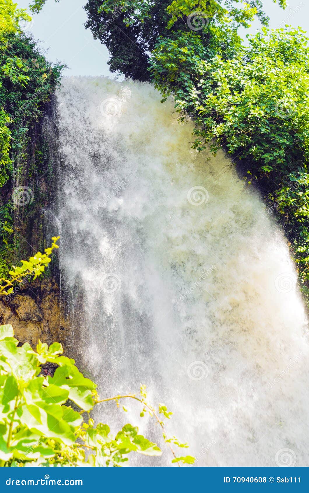 Waterfall. Drop of Water in the River from the Ledge Stock Photo ...