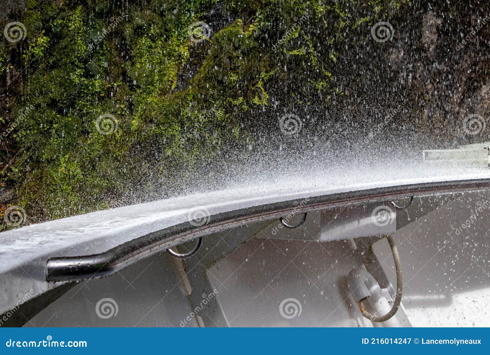 Waterfall Drops Splash Off of the Back of a Boat Stock Image - Image of ...