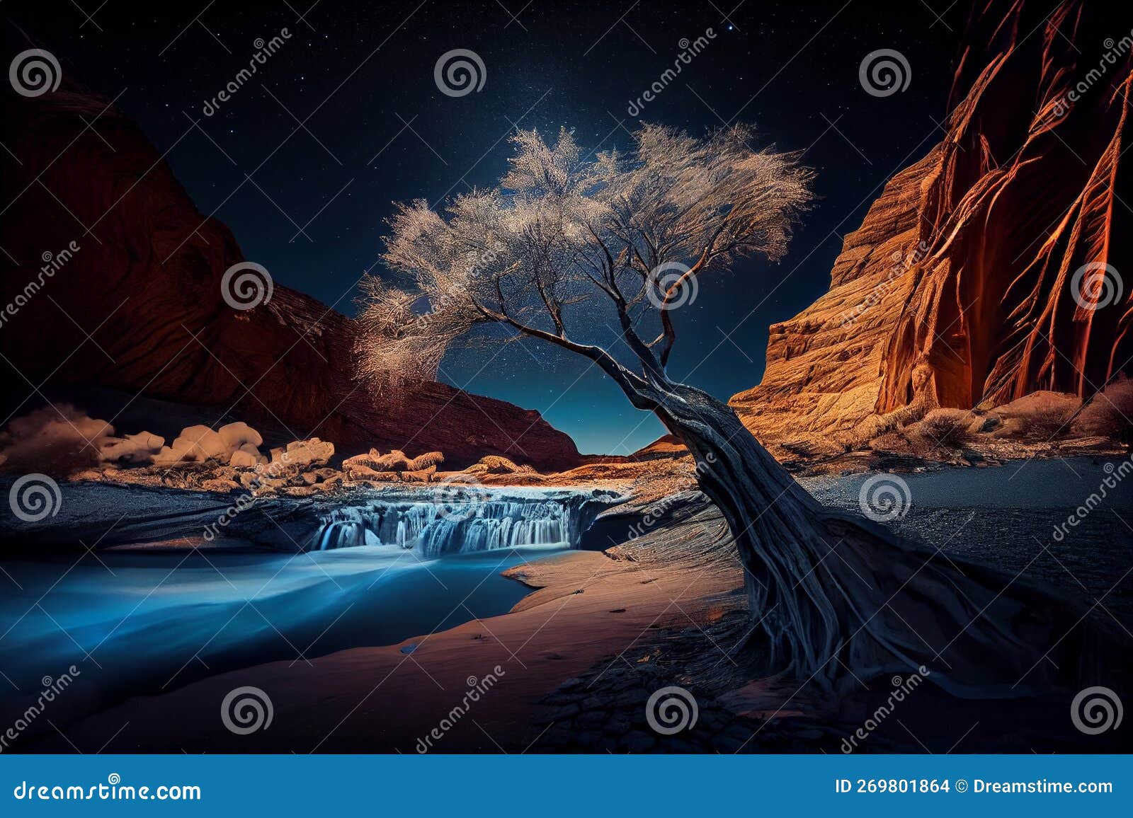 Desert River: A Vibrant Pop Art Illustration Of A Wetland In Vector ...