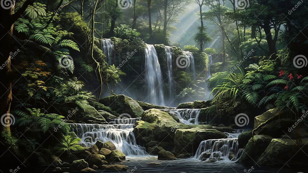Waterfall Elegance: Hyper-Realistic Exploration of Nature S Grand ... Waterfall Elegance: Hyper-Realistic Exploration of Nature S Grand ...