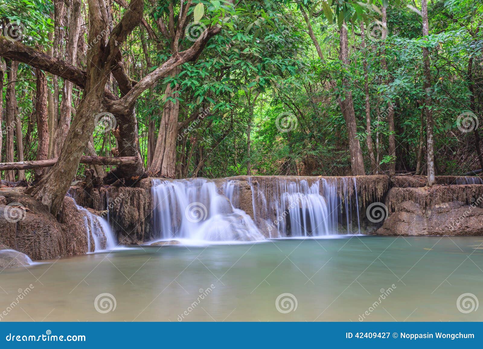 Waterfall stock image. Image of travel, scene, tropical - 42409427