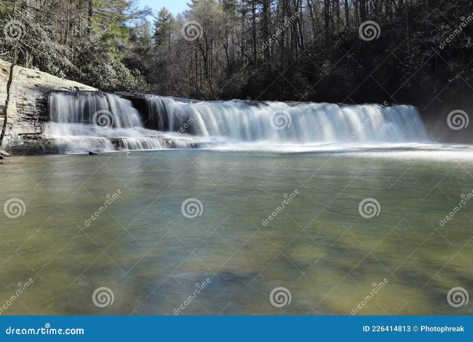 Waterfall in fall river stock image. Image of nature - 226414813