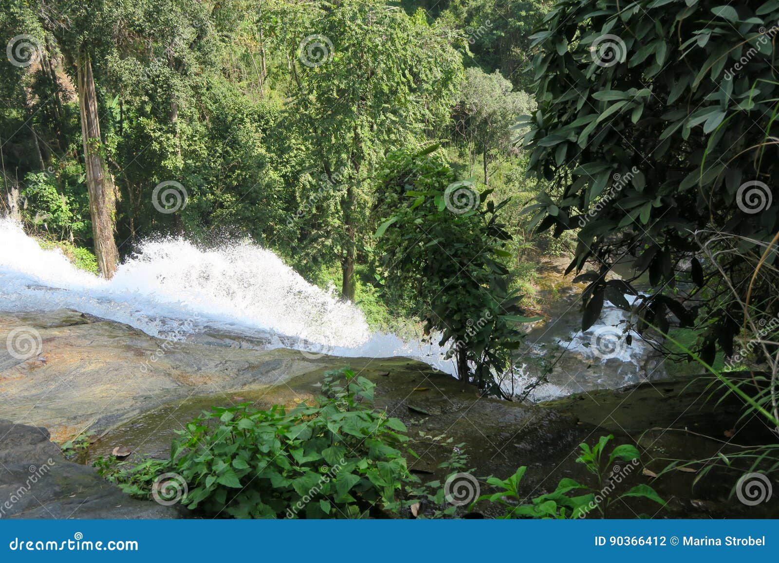 Waterfall Falling Down the Cliff Stock Photo - Image of flow, fall ...