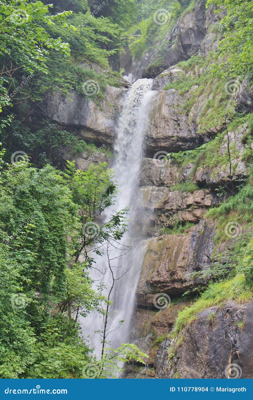 A Waterfall in Hallstatt, Austria Stock Photo - Image of nature ...