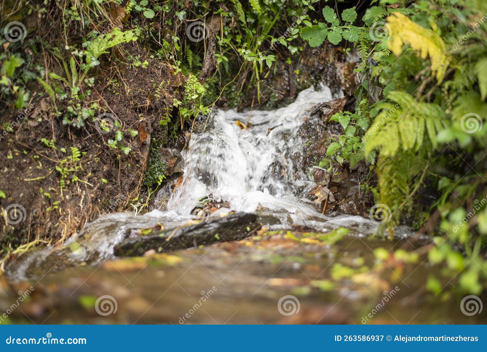 Waterfall Falling Down between the Mountains Stock Image - Image of ...