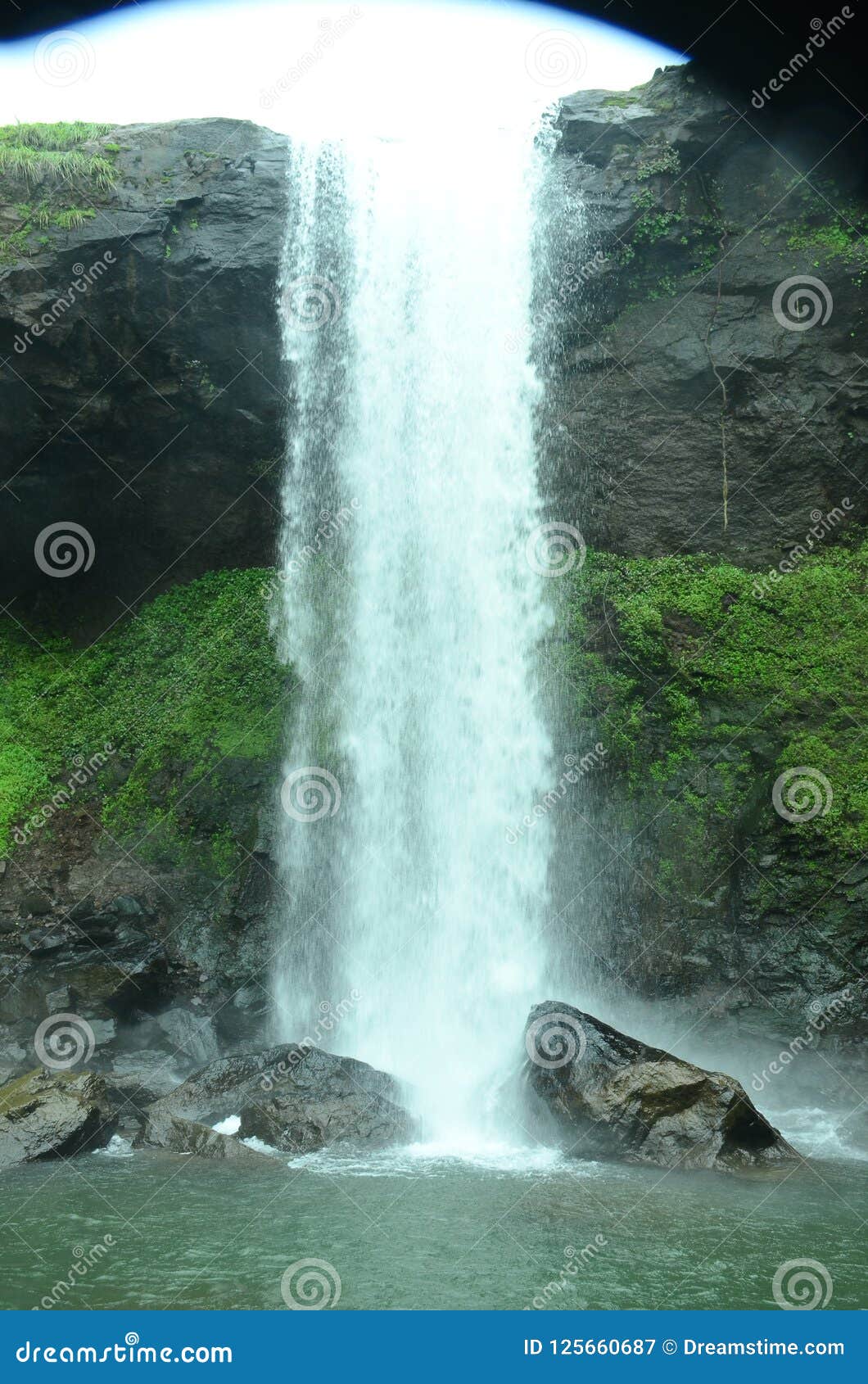 Waterfall Falling from 100 Feet Stock Image - Image of waterfall ...