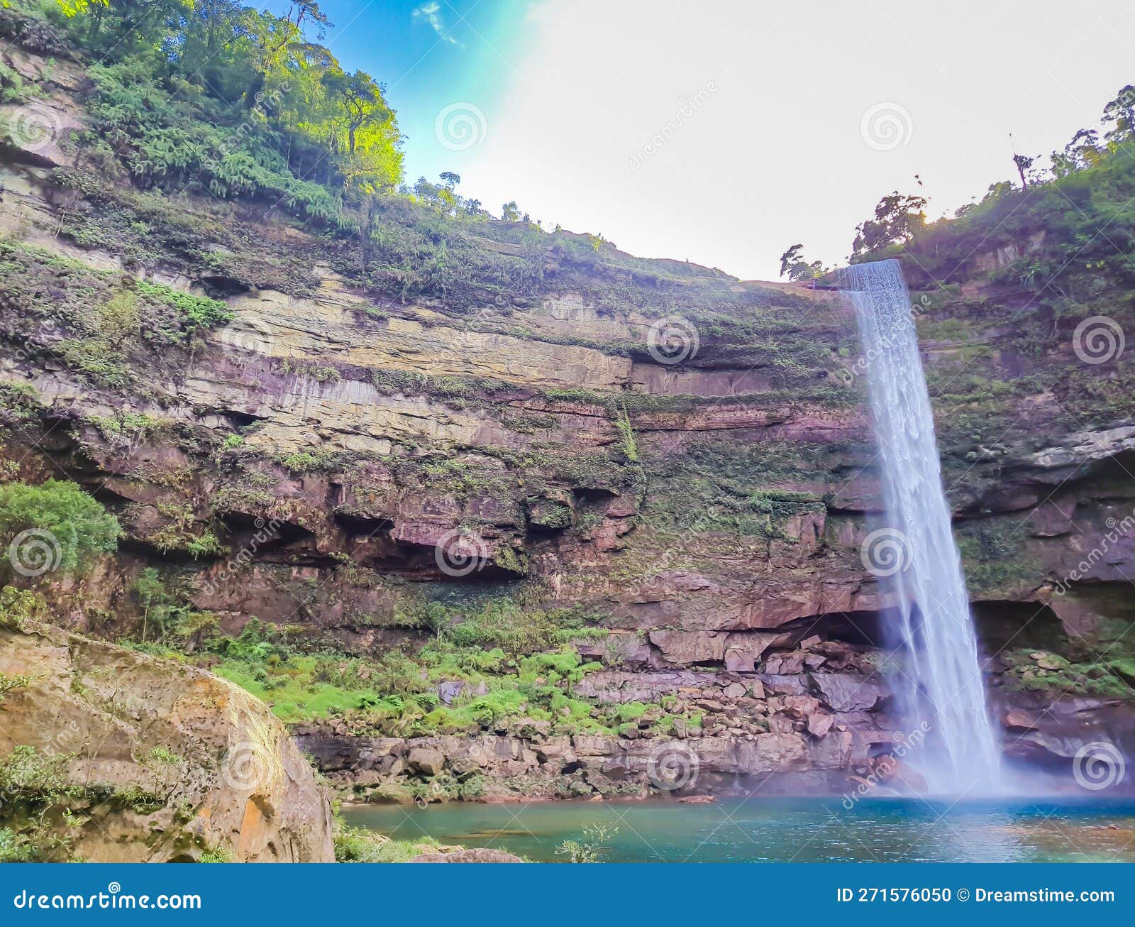 Waterfall Falling from Mountain at Day from Different Angle Stock Photo ...