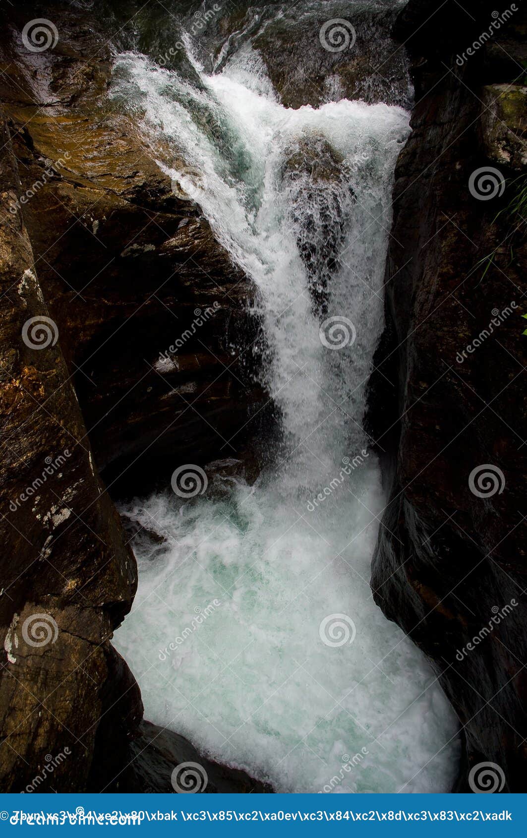 Waterfall. stock photo. Image of stream, outdoors, rock - 56877794