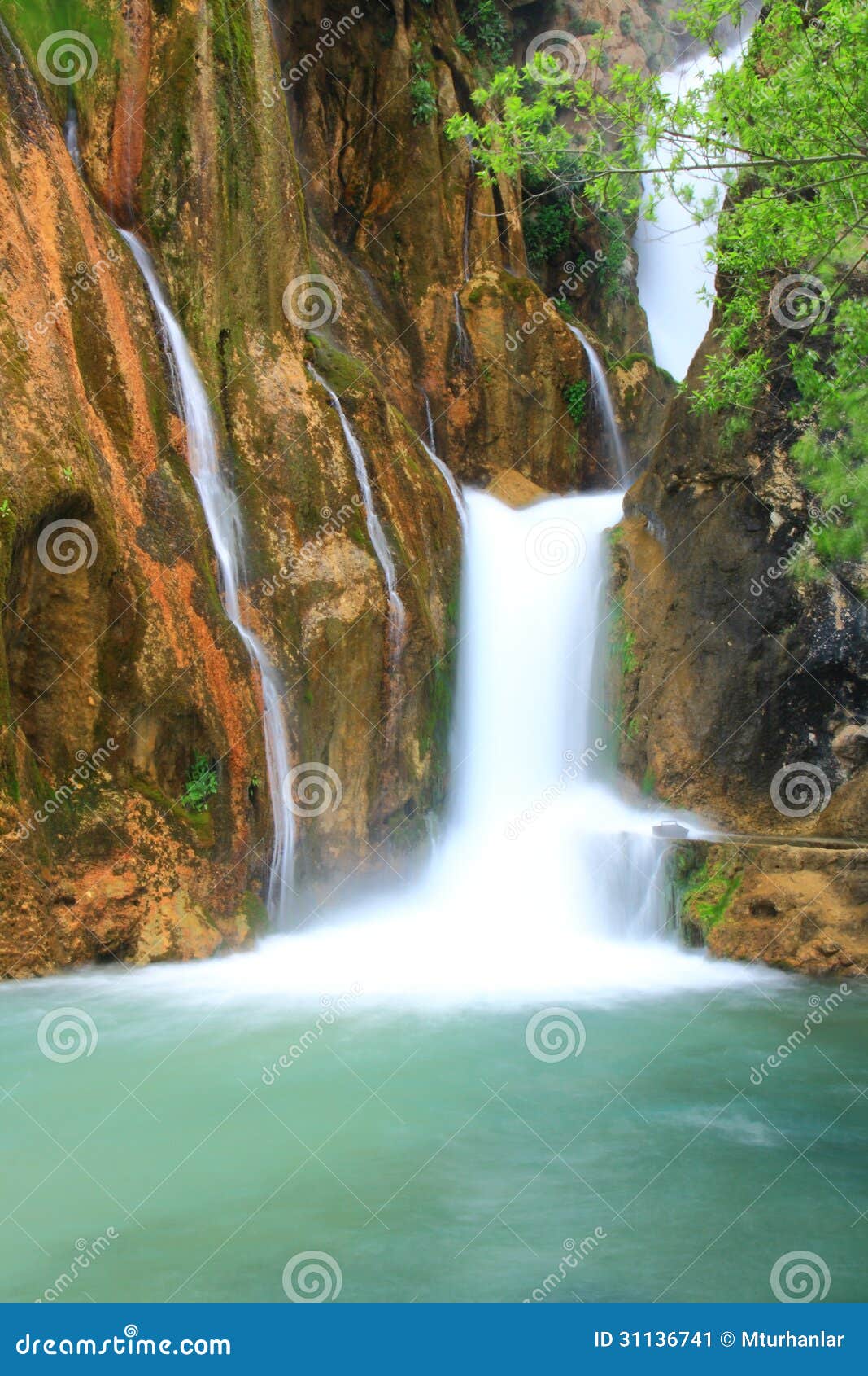 Waterfall falling to river stock image. Image of beautiful - 31136741
