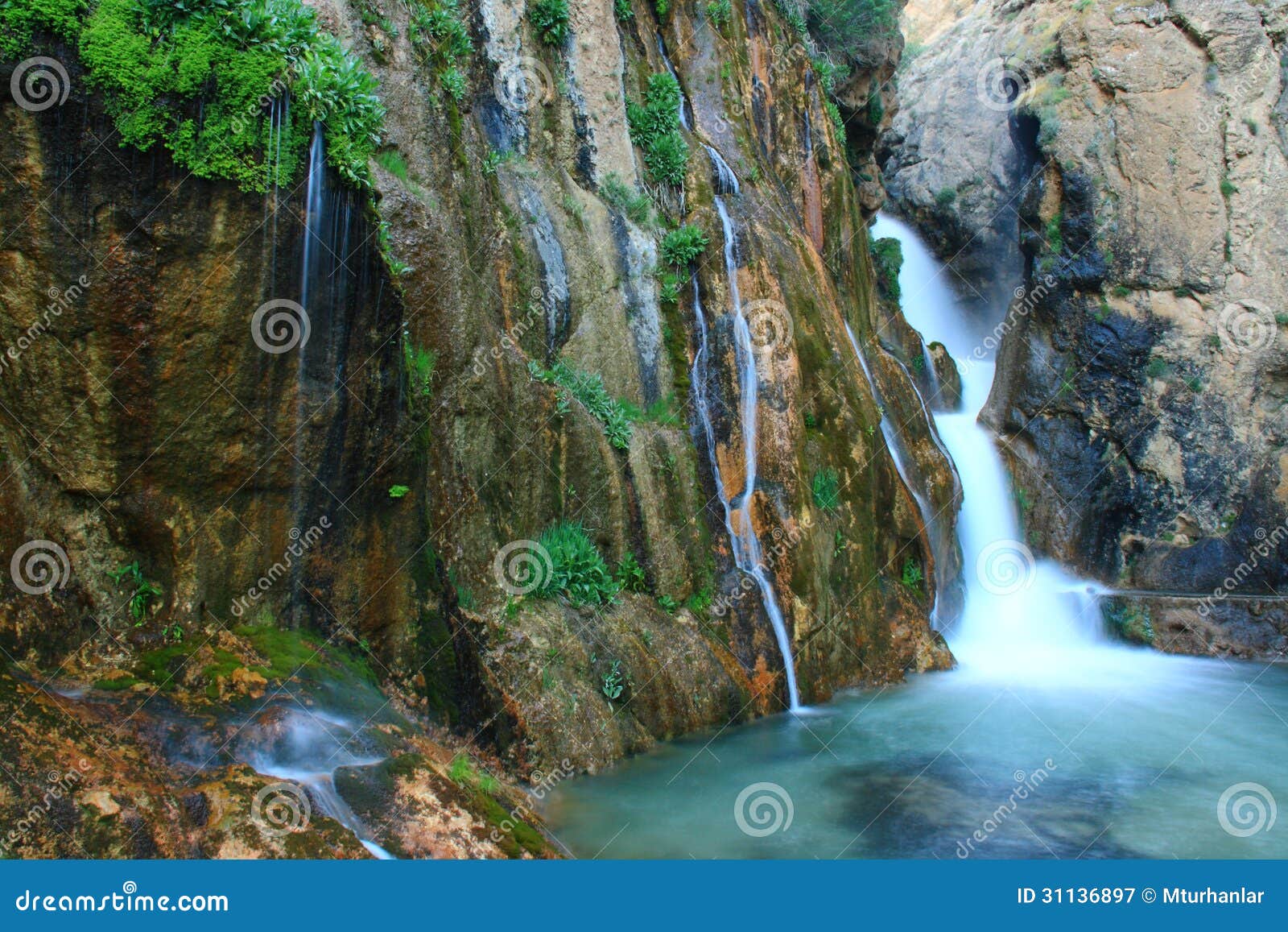 Waterfall falling to river stock image. Image of river - 31136897