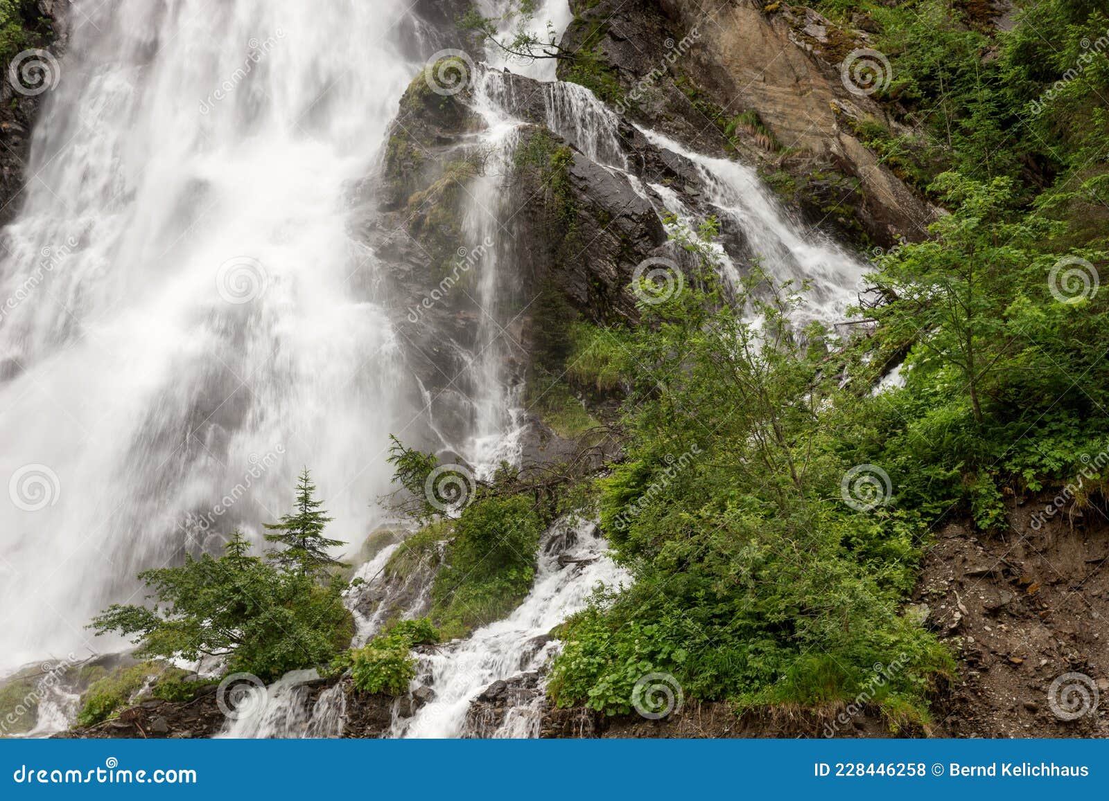 Waterfall Falls into the River after Heavy Rain Stock Photo - Image of ...