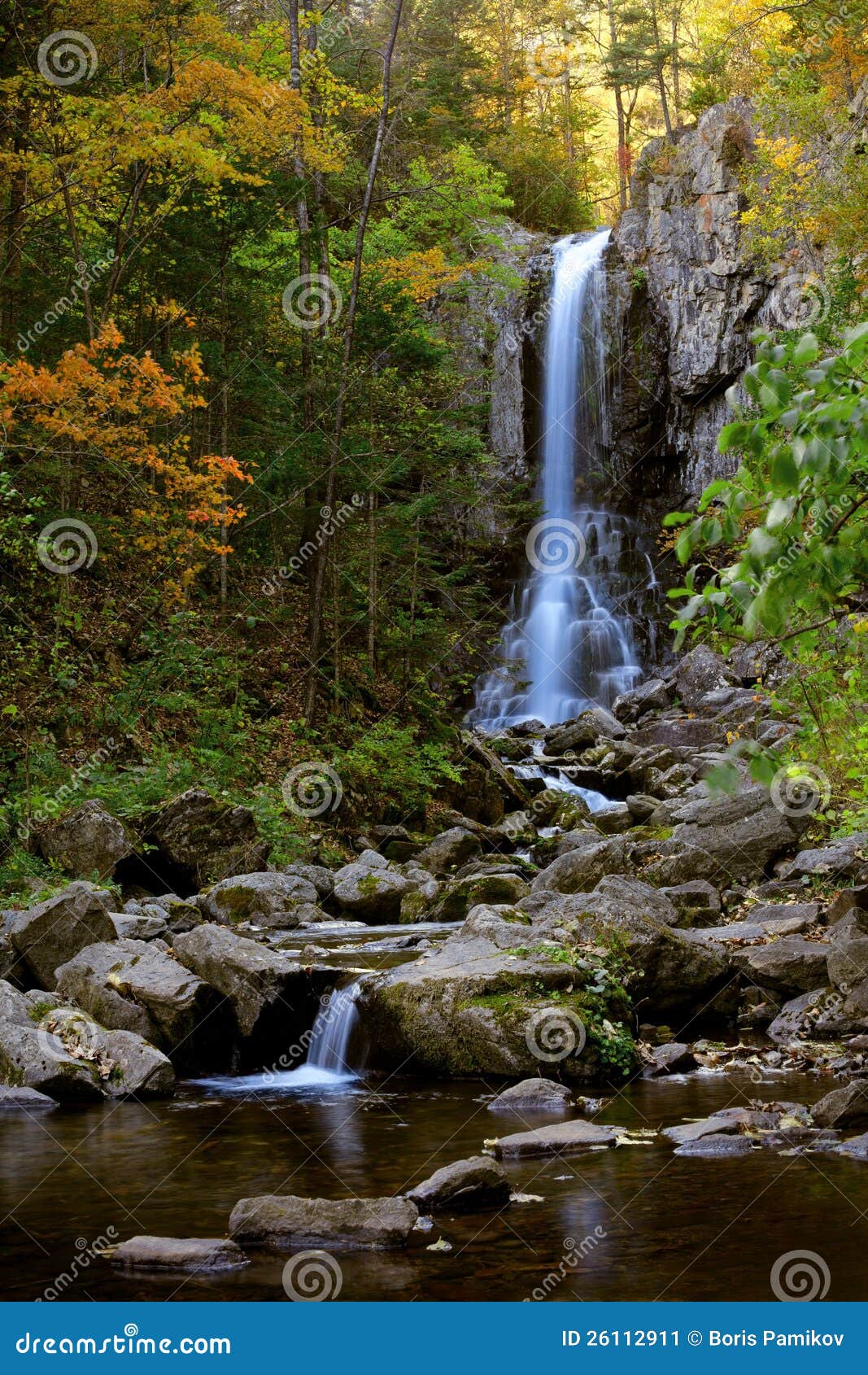 Waterfall at Far East Taiga Stock Image - Image of green, fall: 26112911