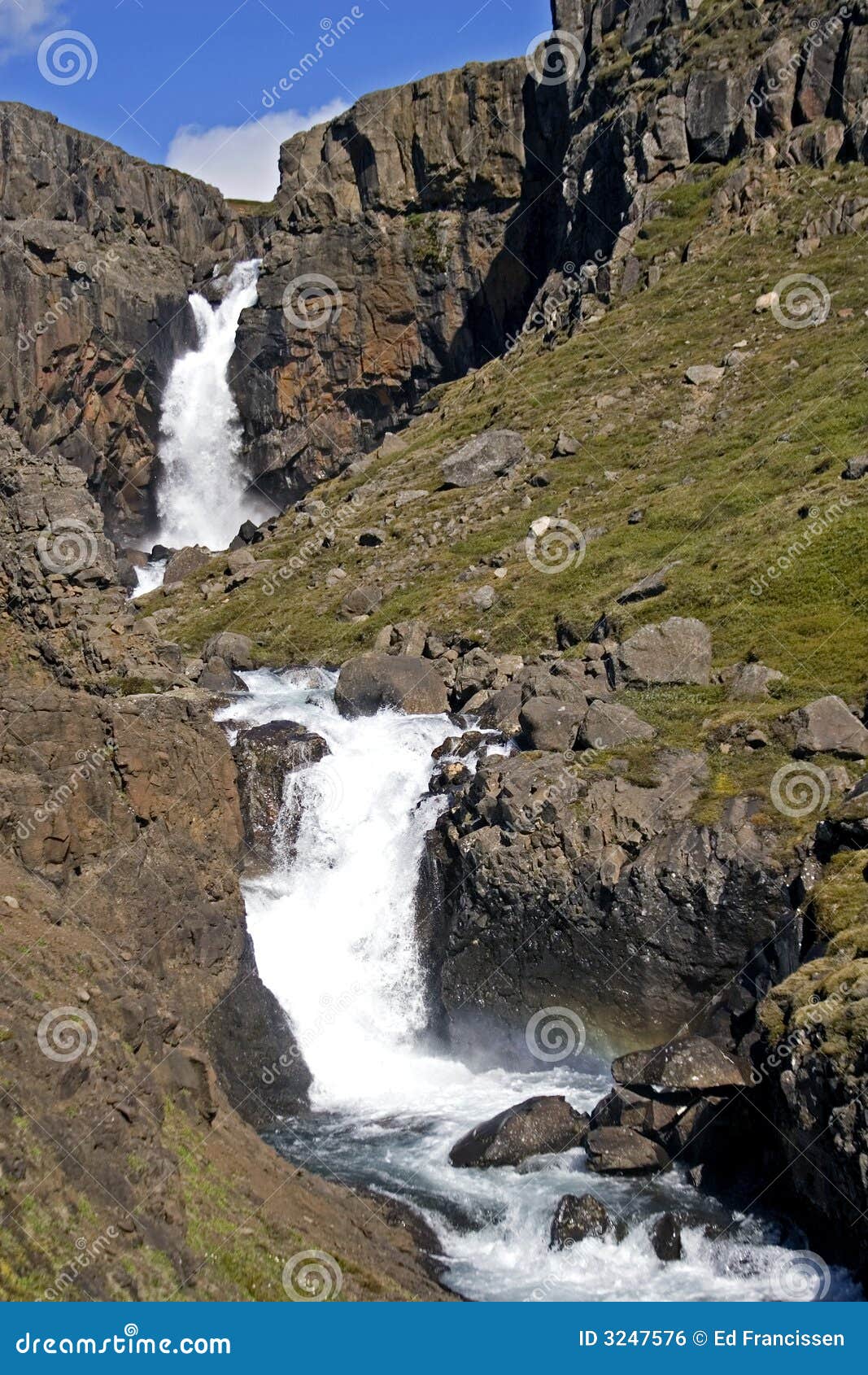 Waterfall Fardagafoss stock photo. Image of mountain, outdoor - 3247576
