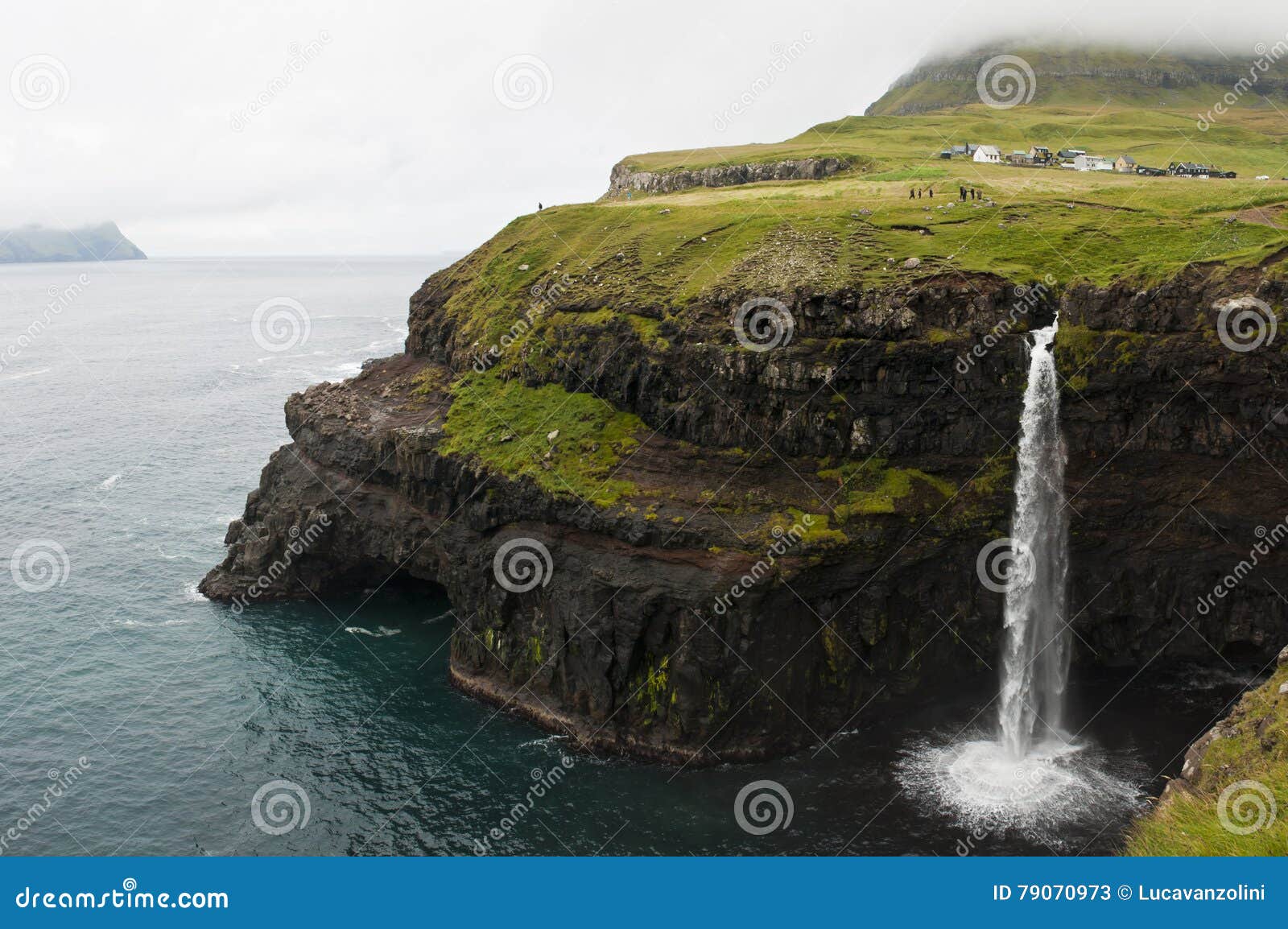 A Waterfall in Faroe Islands Stock Image - Image of wild, cave: 79070973