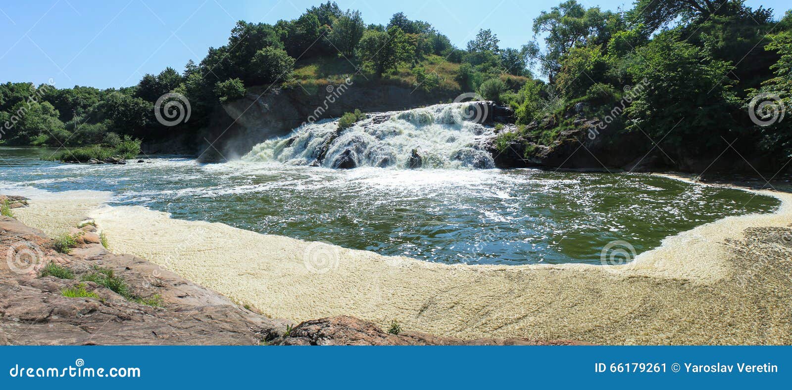 Waterfall on the field stock image. Image of brown, waterfall - 66179261
