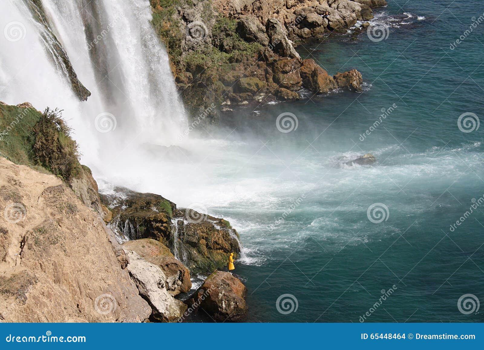 Waterfall Fishing stock photo. Image of water, coast - 65448464
