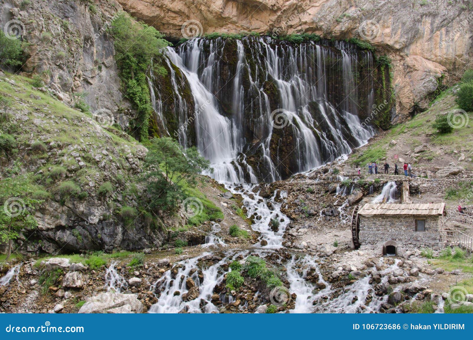 Waterfall Flowing Down Cliff Editorial Photo - Image of cliff ...