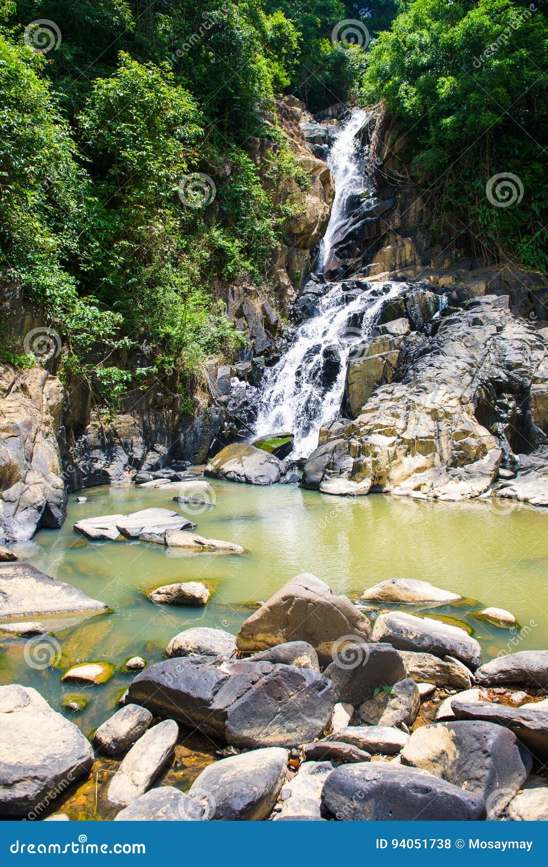 Waterfall Flowing Over Rocks Stock Photo - Image of peaceful, freshness ...