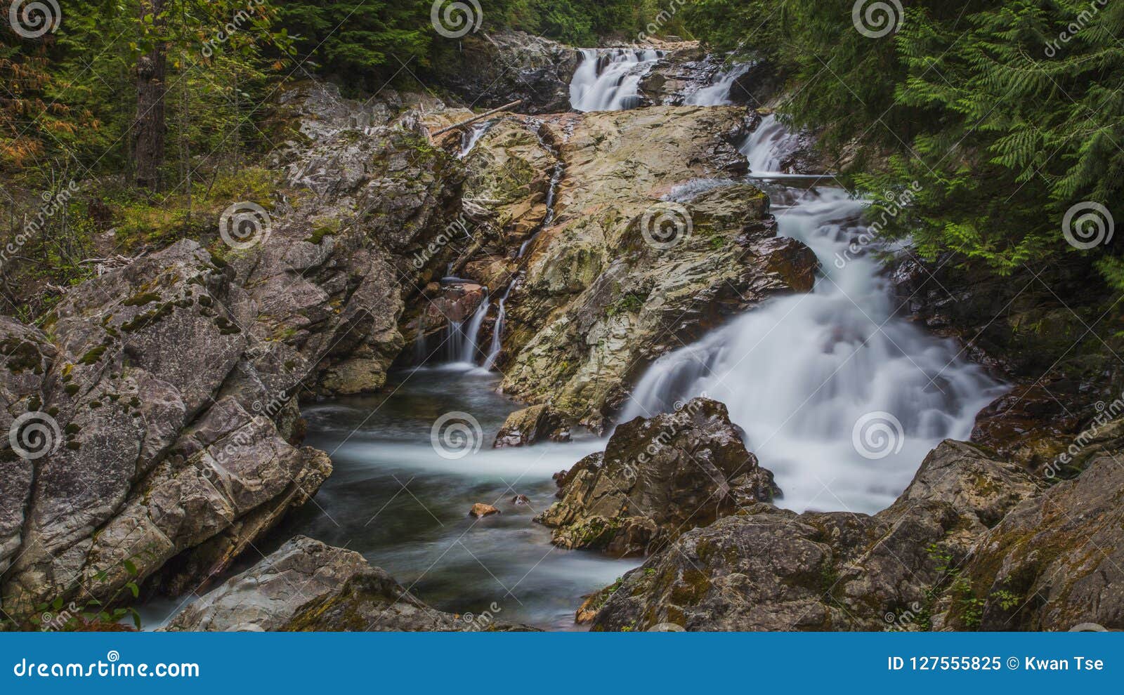 Background of Beautiful Waterfall in Slow Shutter Stock Image - Image ...
