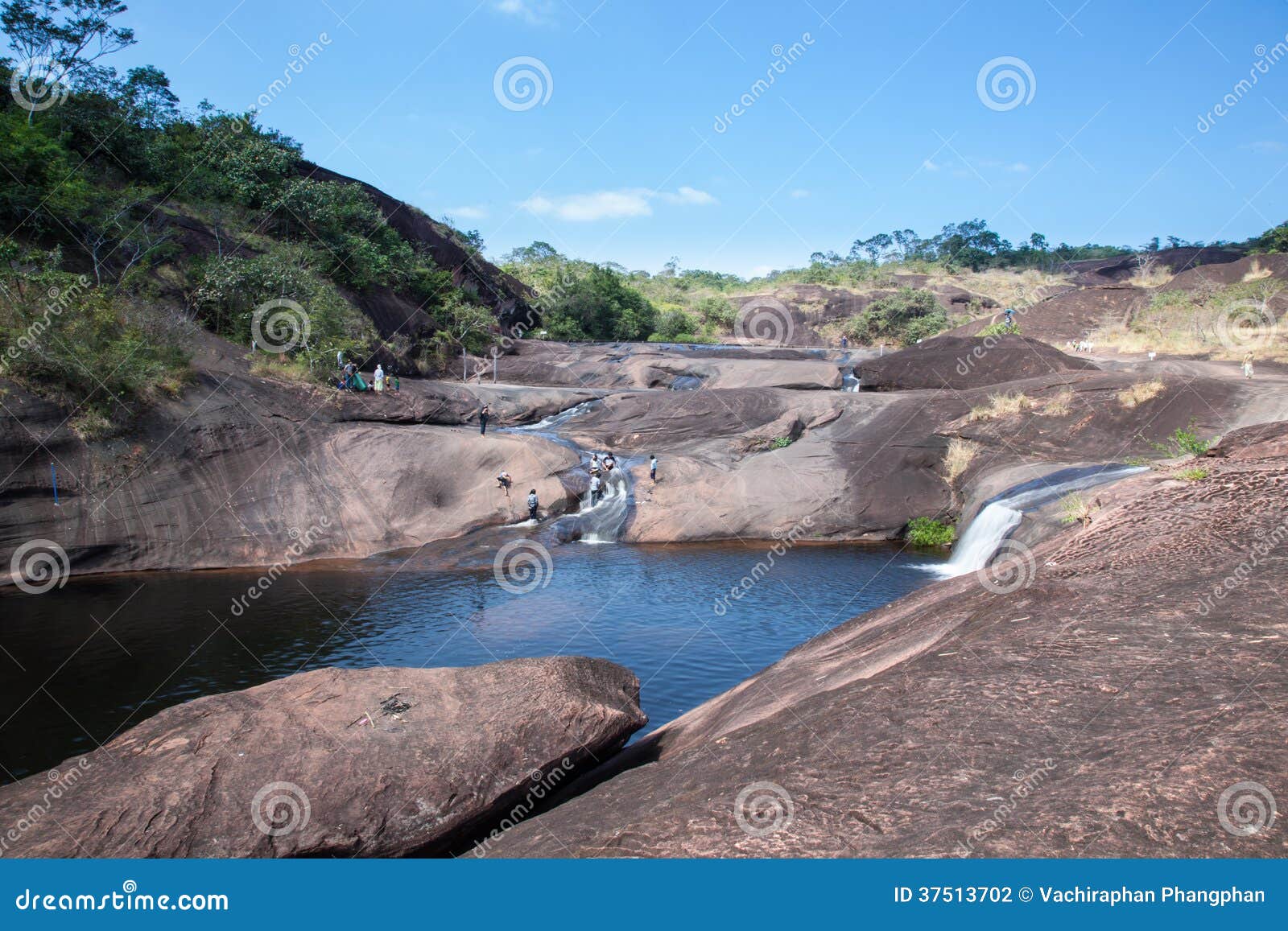 Waterfall that Flows Down from the Mountains. Stock Photo - Image of ...