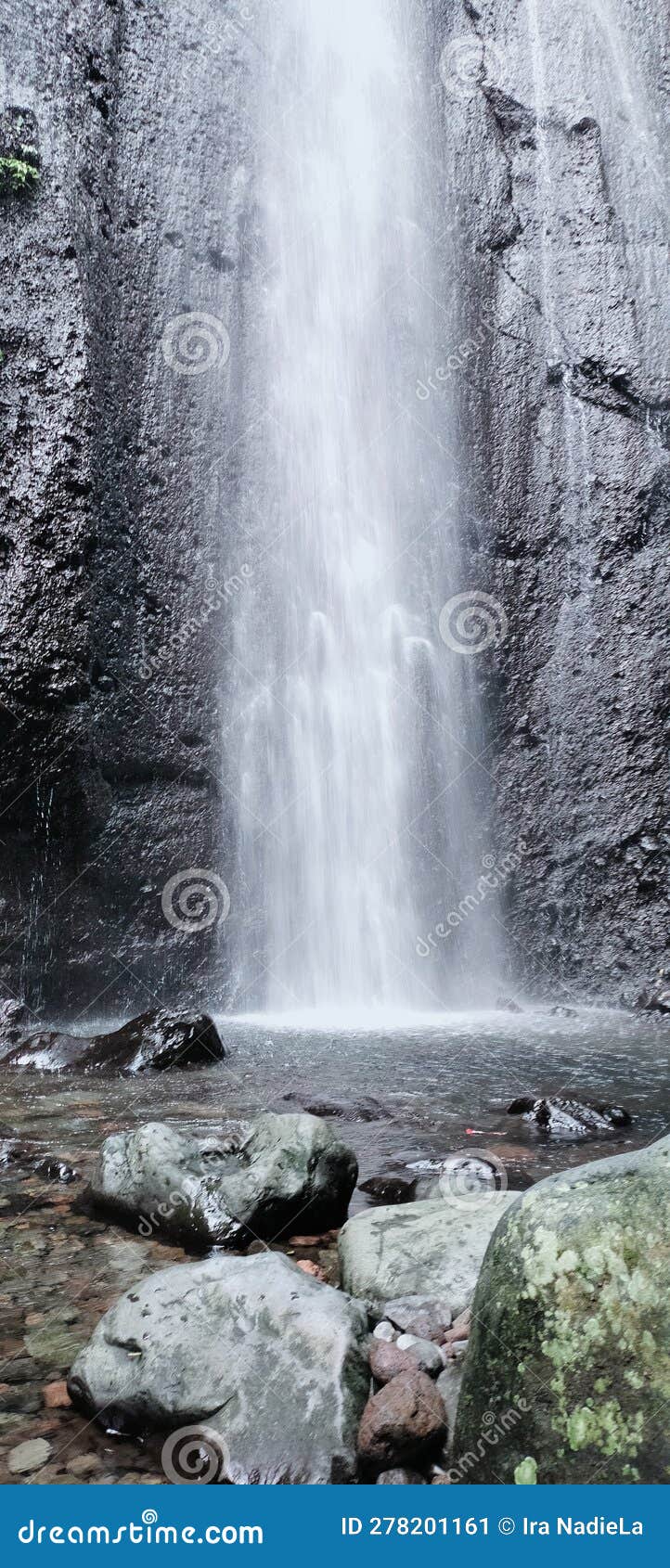 Waterfall that Flows Fast and Clear Stock Image - Image of rock, snow ...