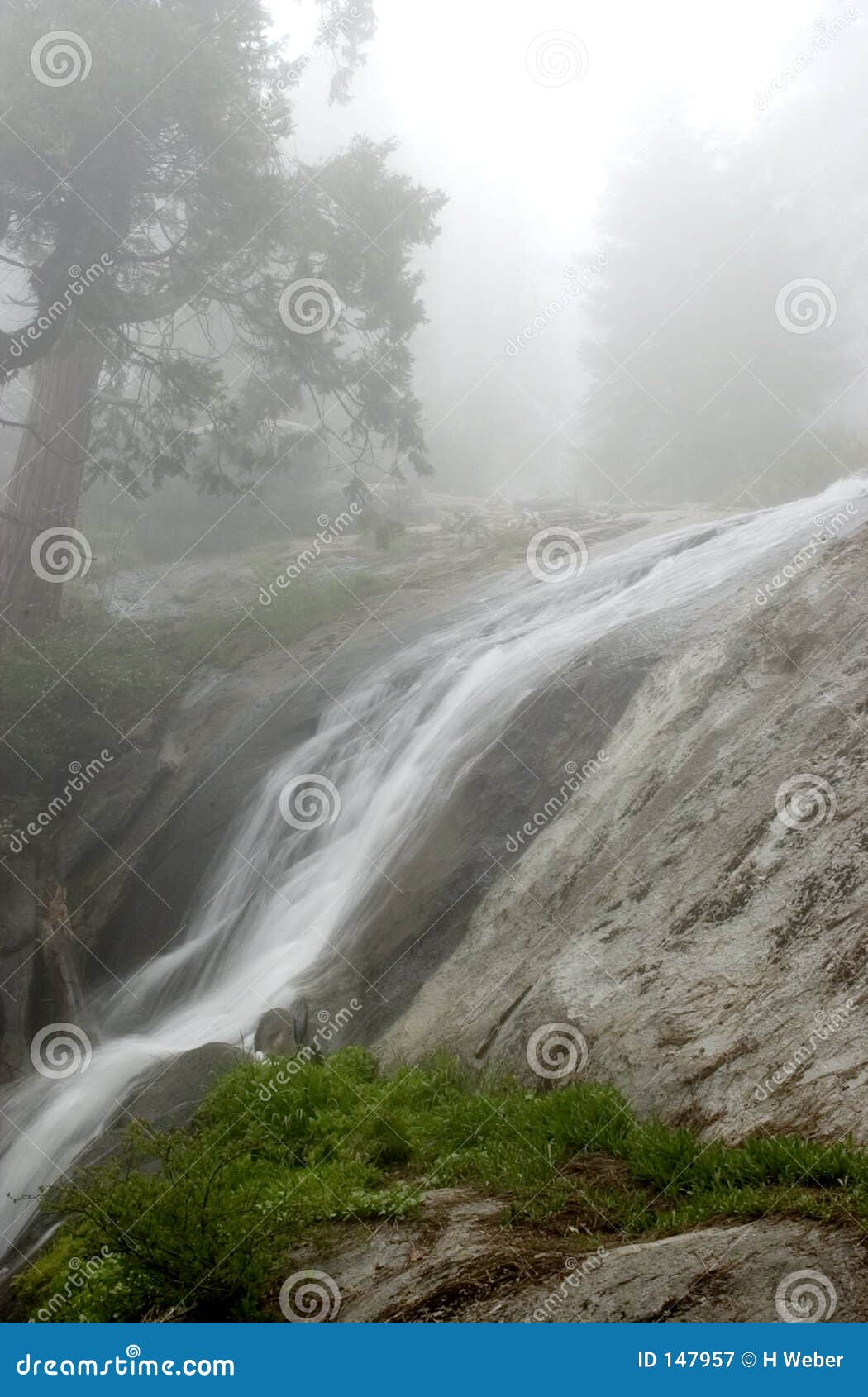 Waterfall in Fog stock image. Image of mountains, rock - 147957