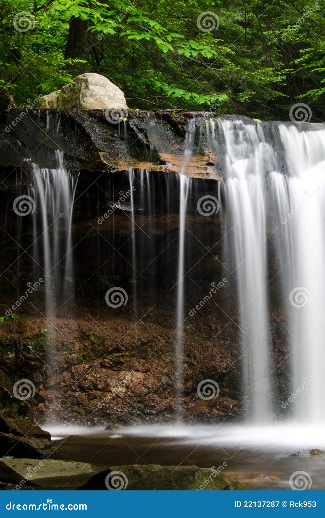 Waterfall in the forest stock image. Image of stream - 22137287
