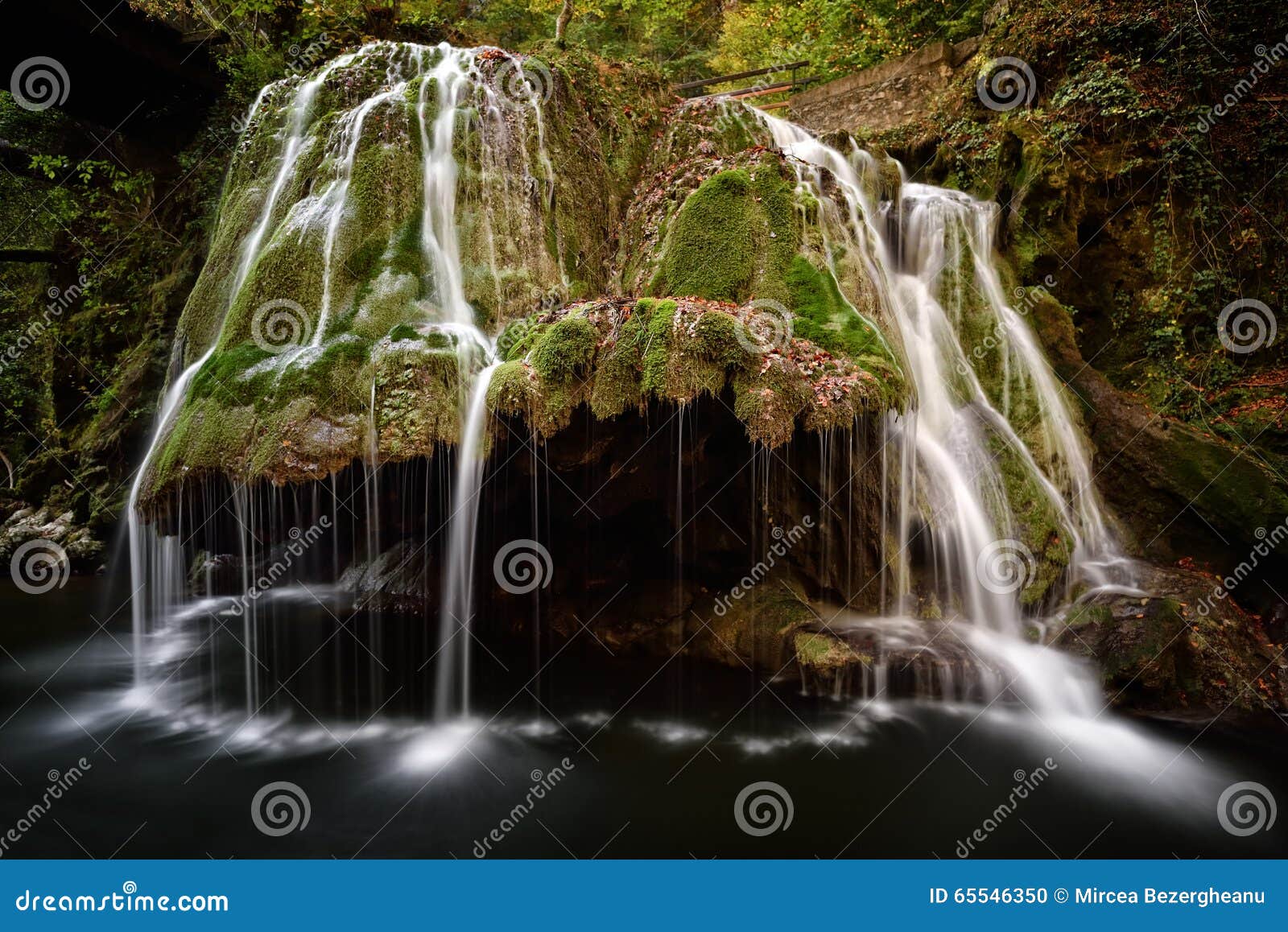 Waterfall in the Forest, Bigar, Romania Stock Photo - Image of ...