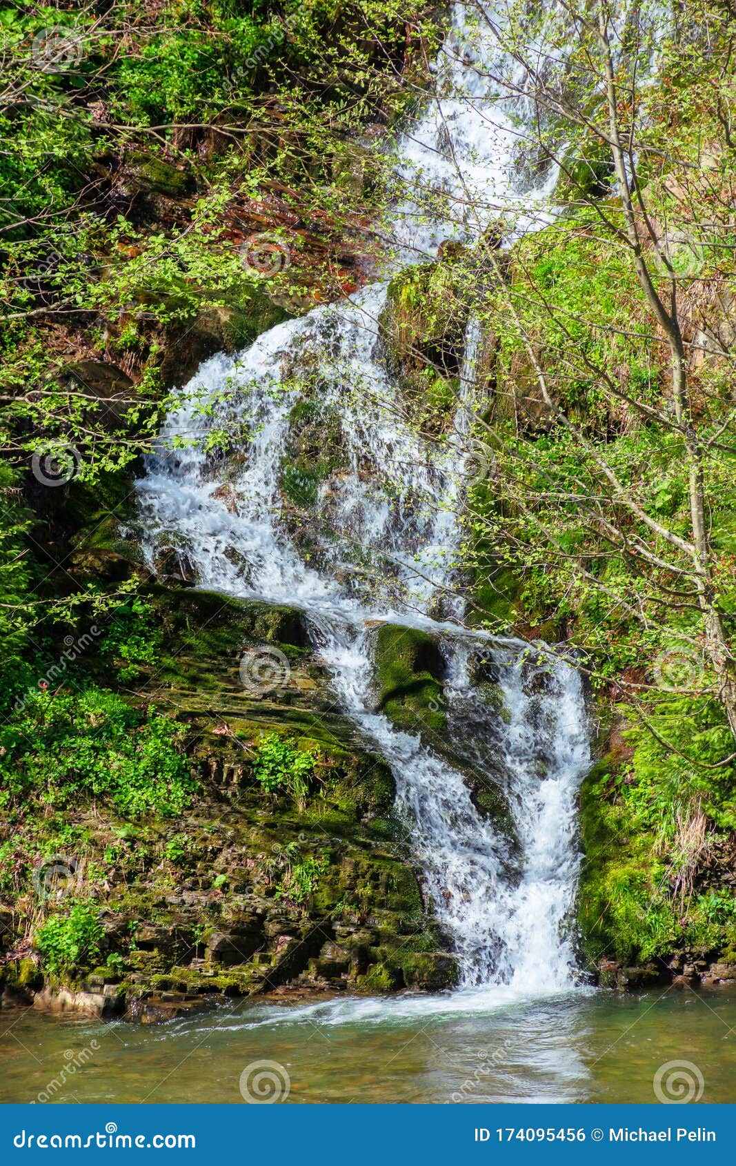 Waterfall from the Forest on the Hill Stock Photo - Image of foliage ...