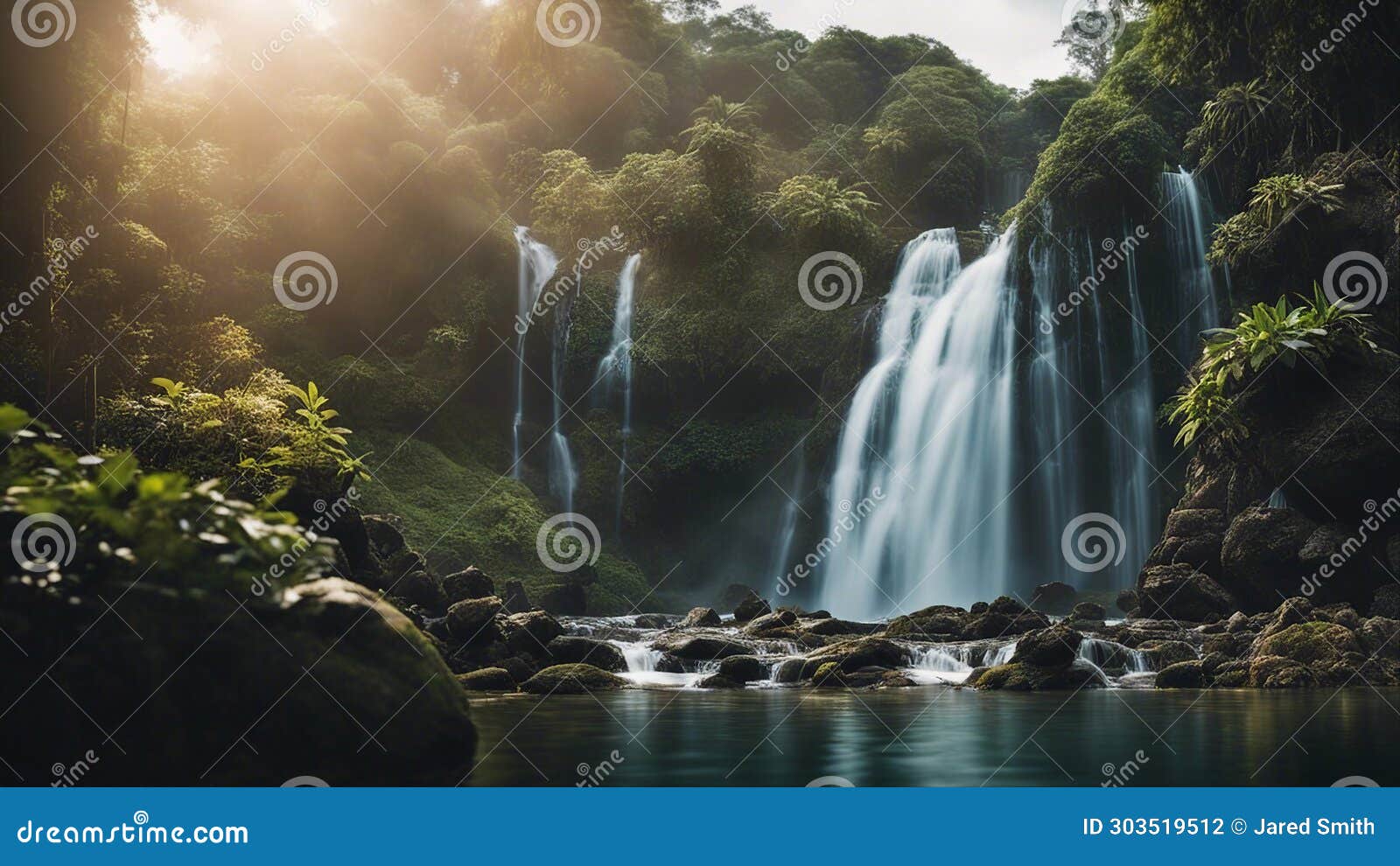 Waterfall in the Forest Horror Waterfall of Madness, with a Landscape ...