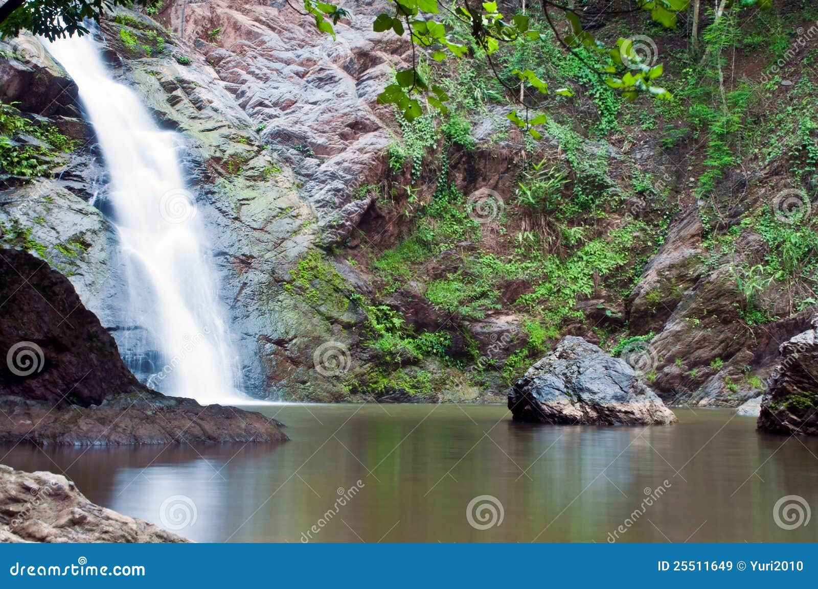 Waterfall in Forest in Rainy Season Stock Image - Image of exotic ...