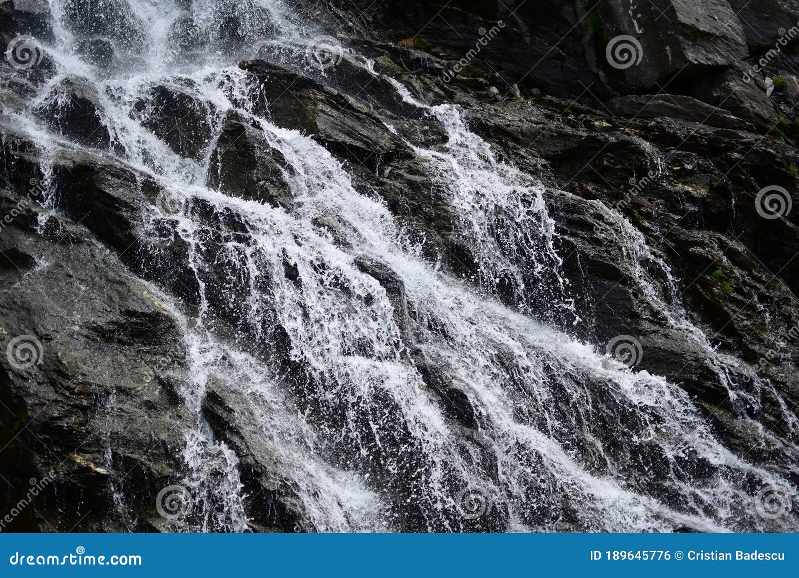 Waterfall in the Forest. Running Water in the Mountains Stock Photo ...