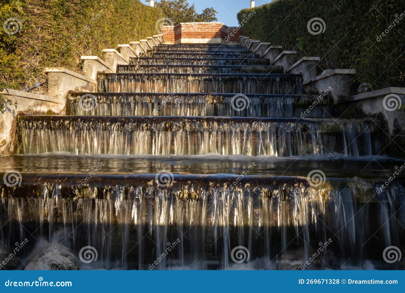 Waterfall in the Form of a Cascade Stock Photo - Image of building ...
