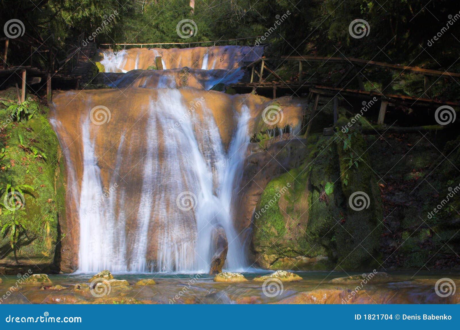 Waterfall fresh cascade stock photo. Image of leaves, geology - 1821704