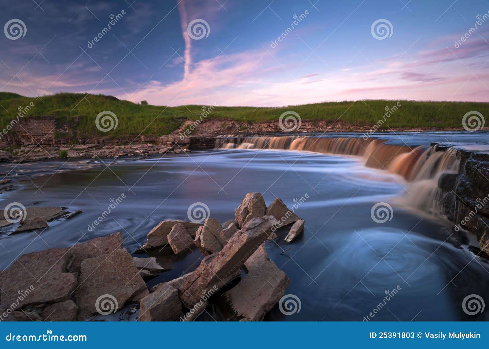 Waterfall with funnels stock image. Image of funnel, dusk - 25391803
