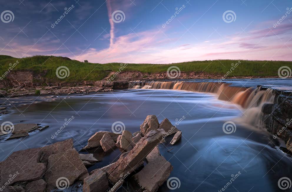 Waterfall with funnels stock image. Image of funnel, dusk - 25391803