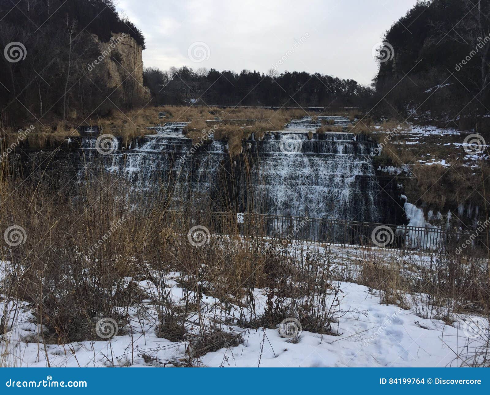Waterfall in Galena Illinois Stock Photo - Image of galena, cold: 84199764