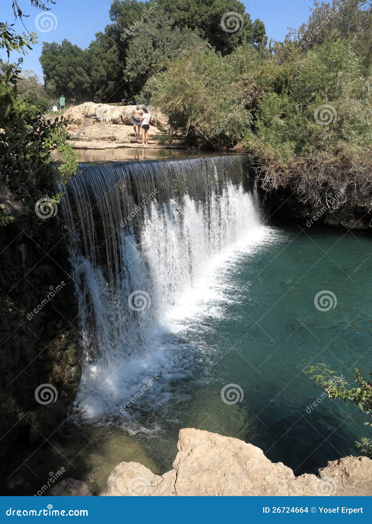Waterfall Gan HaShlosha stock photo. Image of water, lake - 26724664