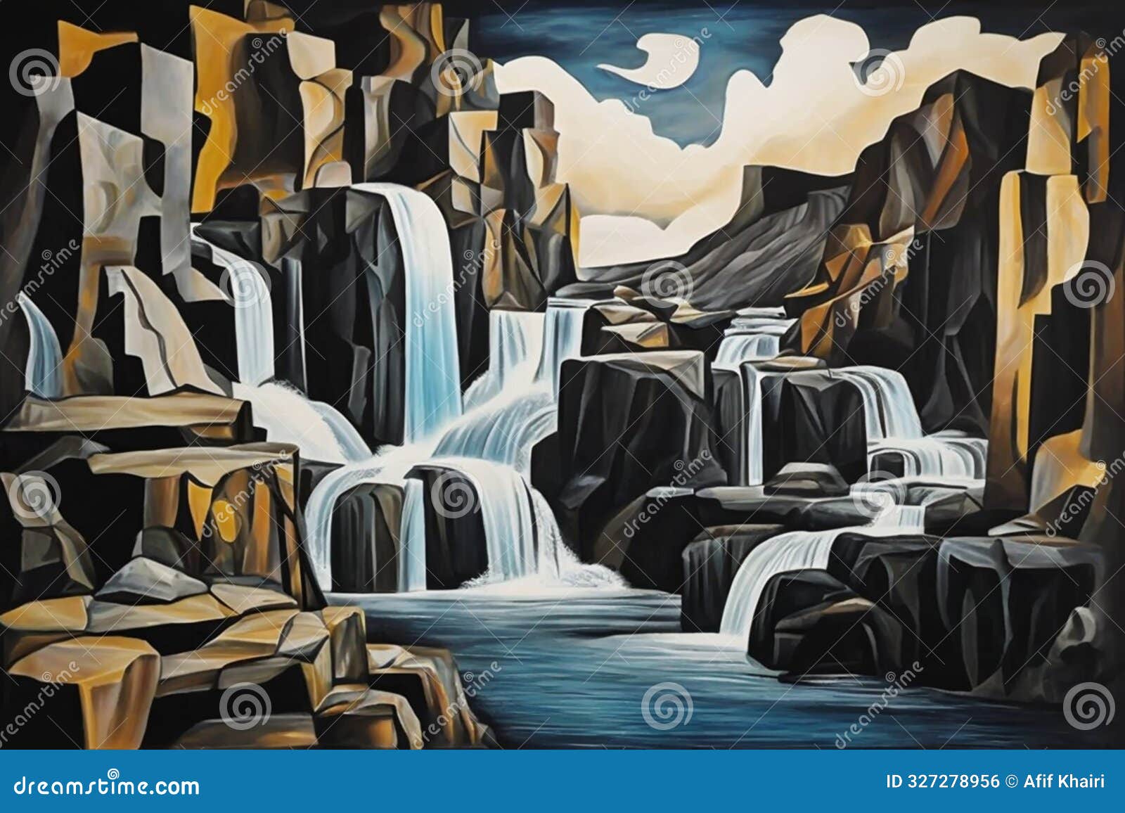 Echoes of the Falls: Nature S Perpetual Ballet. Stock Illustration ...